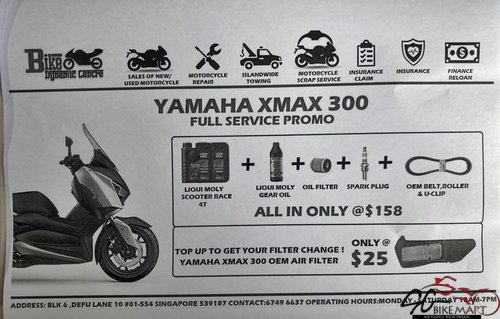 Yamaha XMax Servicing Promotion for Sale in Singapore - SGBikemart